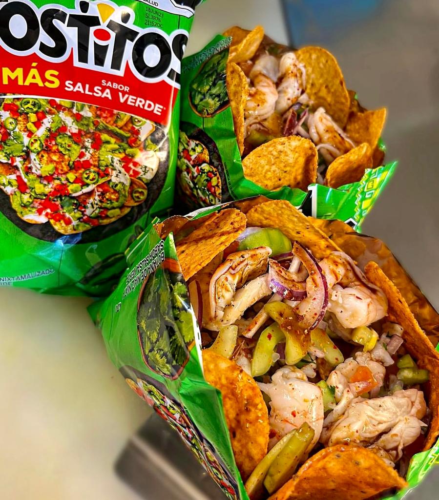 Tostitos with Shrimp Ceviche | Gaspachos Fruits & Cravings